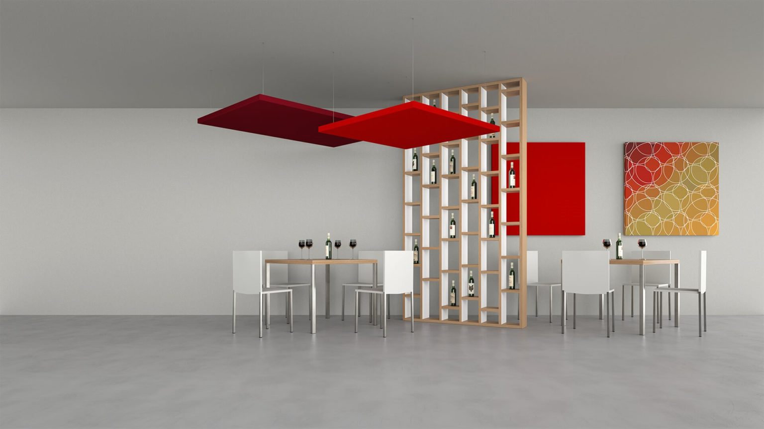 Panneau absorbant acoustique : pour limiter la réverbération des sons.